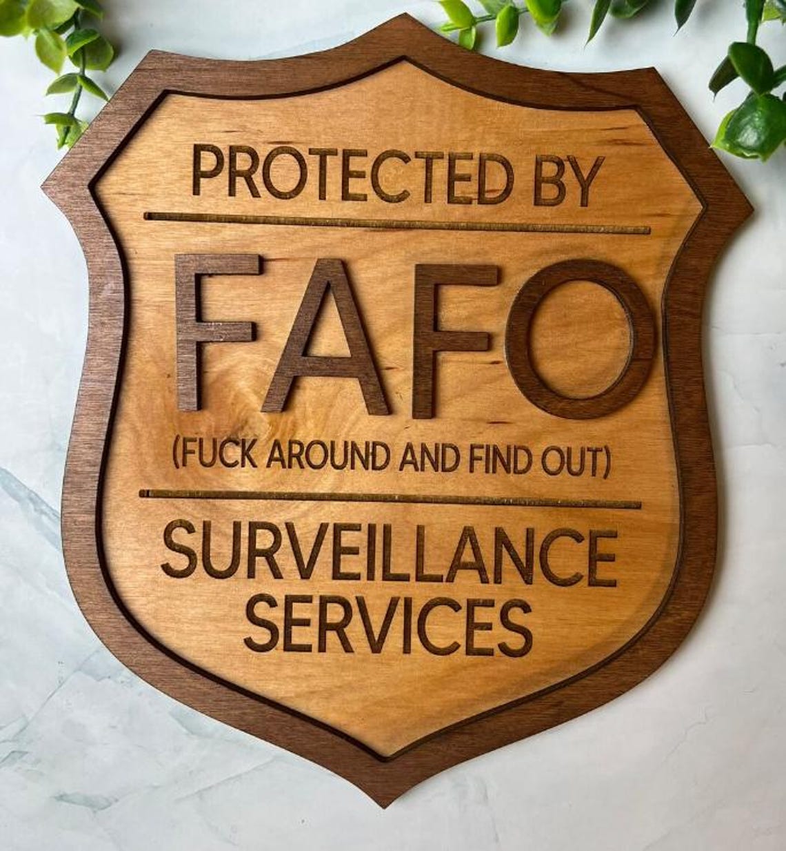 Protected by FAFO Home Security Warning Sign, Wood FAFO Sign, Warning ...
