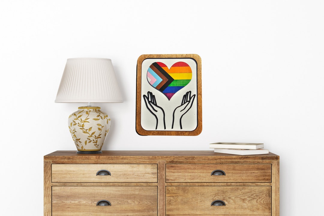 Progress Pride Wall Art, All Are Welcome, Progress Pride Sign, Pride ...