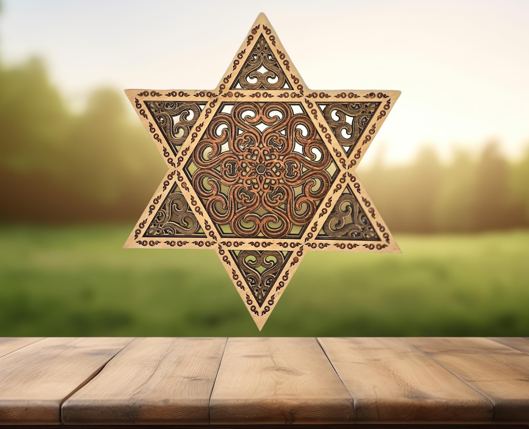 Wooden Star of David Wall Art, 3D Layered Star of David, Jewish Art - Etsy