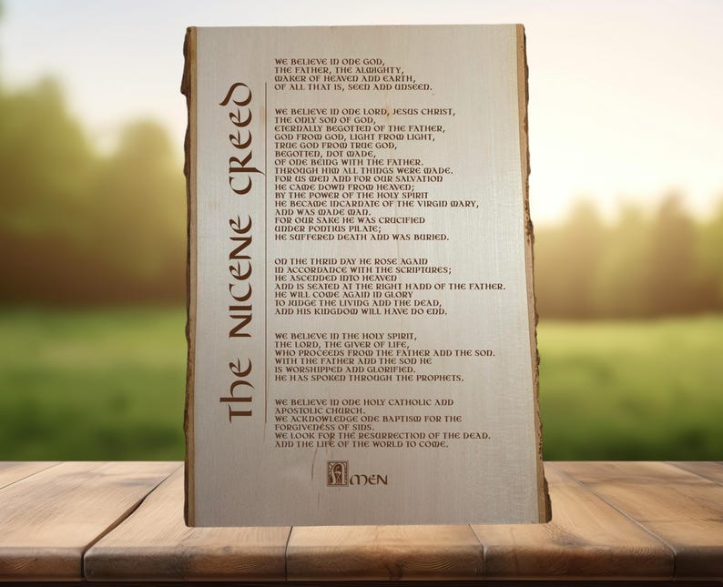 The Nicene Creed, Custom Prayer, Bible Verse, Nicene Creed Engraved ...