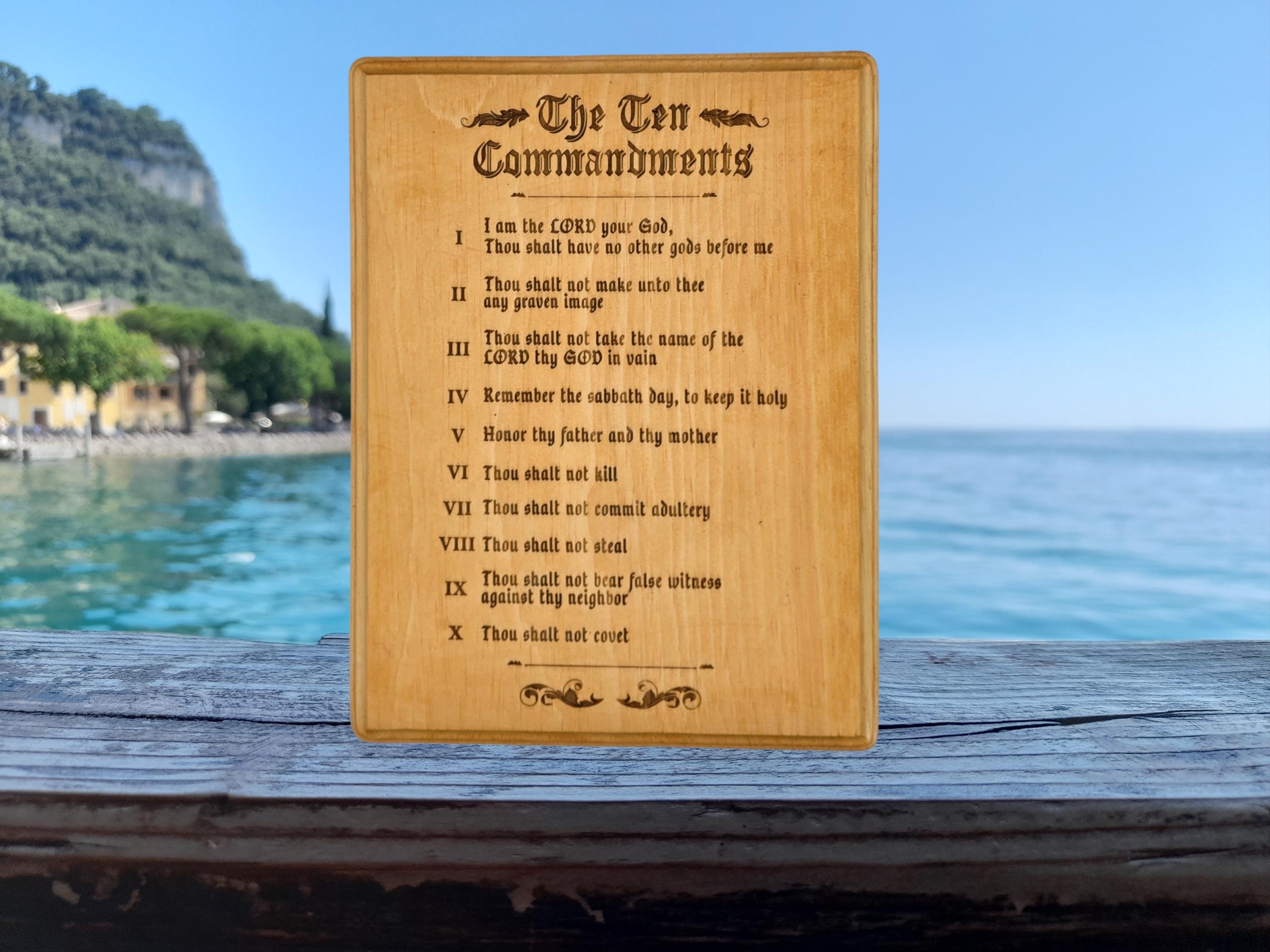 The Ten Commandments Engraved, Custom Prayer, Bible Verse, Faith Wall ...