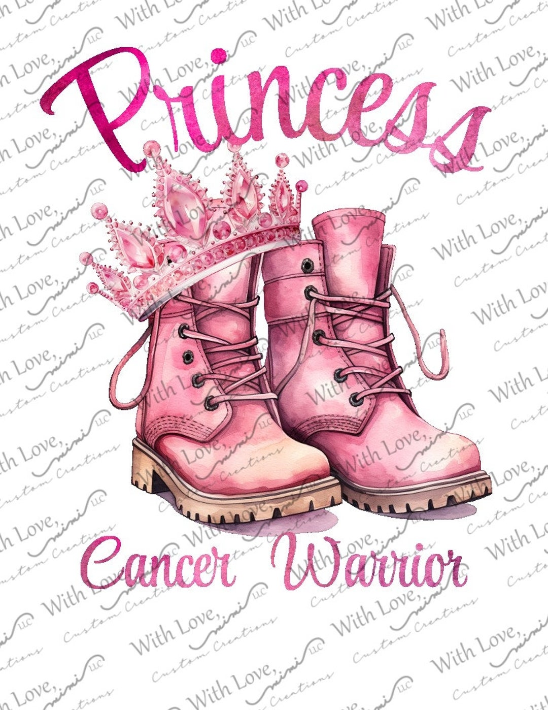 Digital Download Breast Cancer Princess Cancer Warrior PNG and JPEG ...