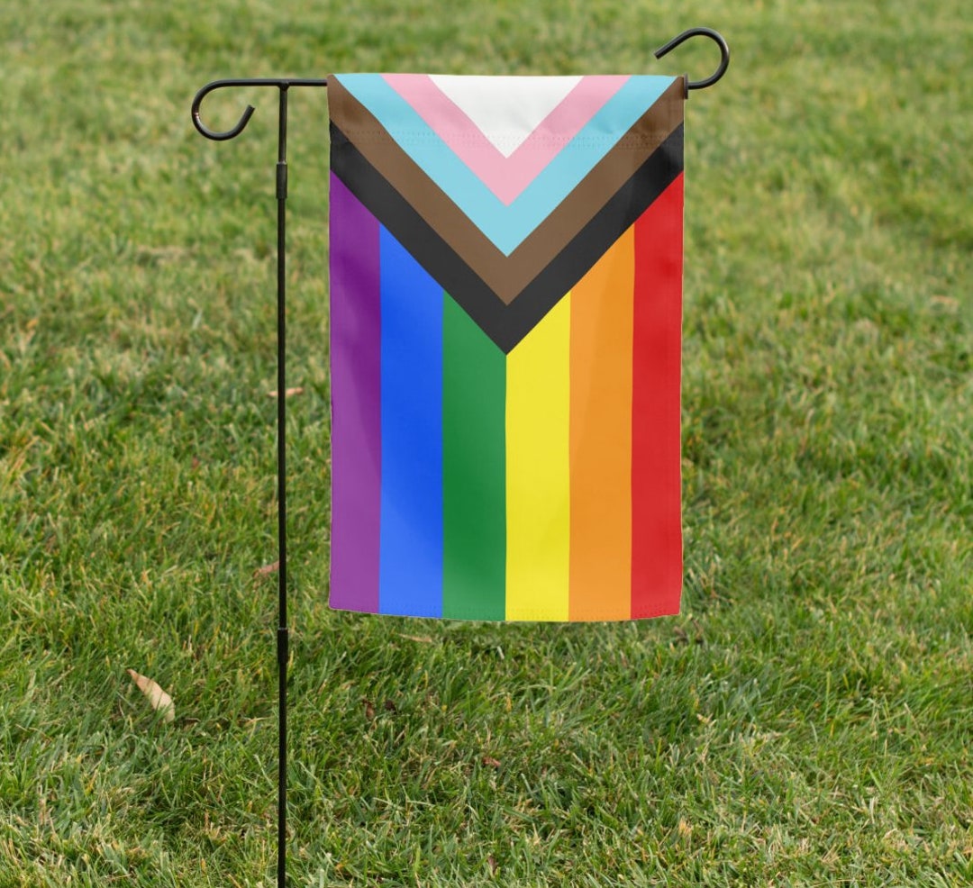 Progress Pride Garden Flag, All Are Welcome, LGBTQ Flag, Pride Flag ...