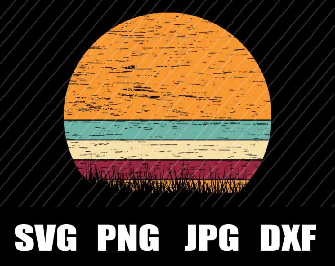 Distressed Retro Vintage Sunset Svg Png Files / Retro Circle / Vintage ...