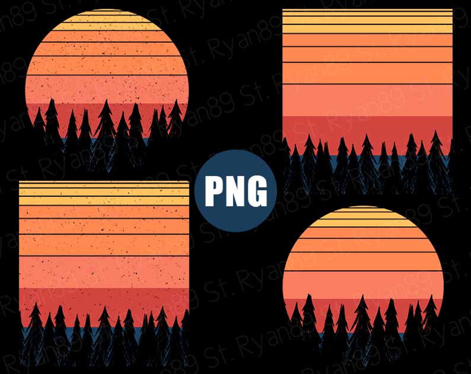 Retro Vintage Sublimation Designs Download, Sunset PNG, Retro PNG Files ...