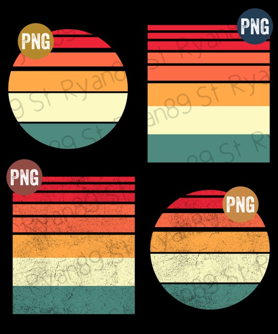 Retro Vintage Sublimation Designs Download Sunset PNG Retro | Etsy