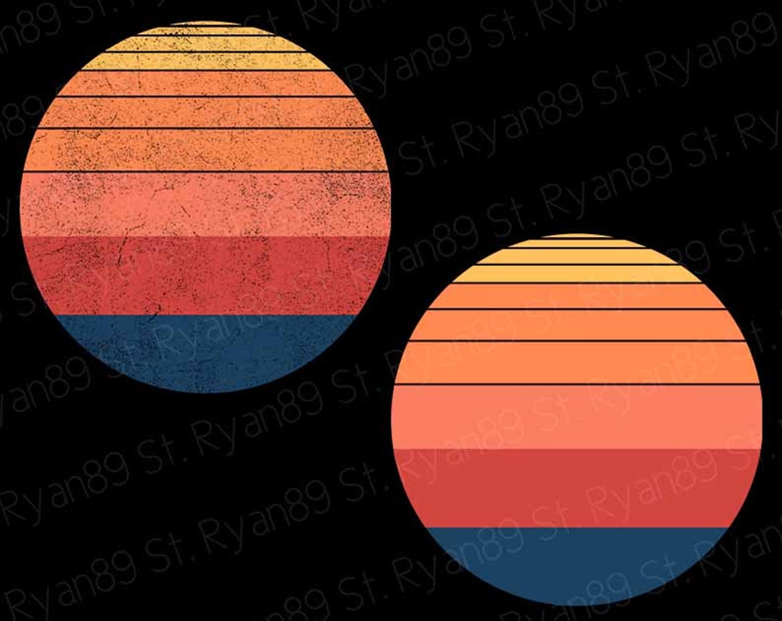 Retro Vintage Sublimation Designs Download, Sunset PNG, Retro PNG Files ...