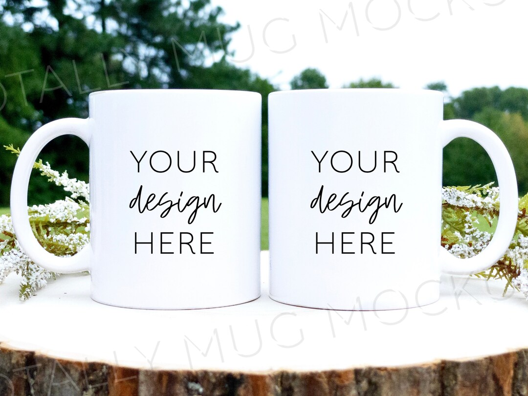 11oz White Mugs Mockup Photo JPEG Image 300 DPI Use for Front and Back ...