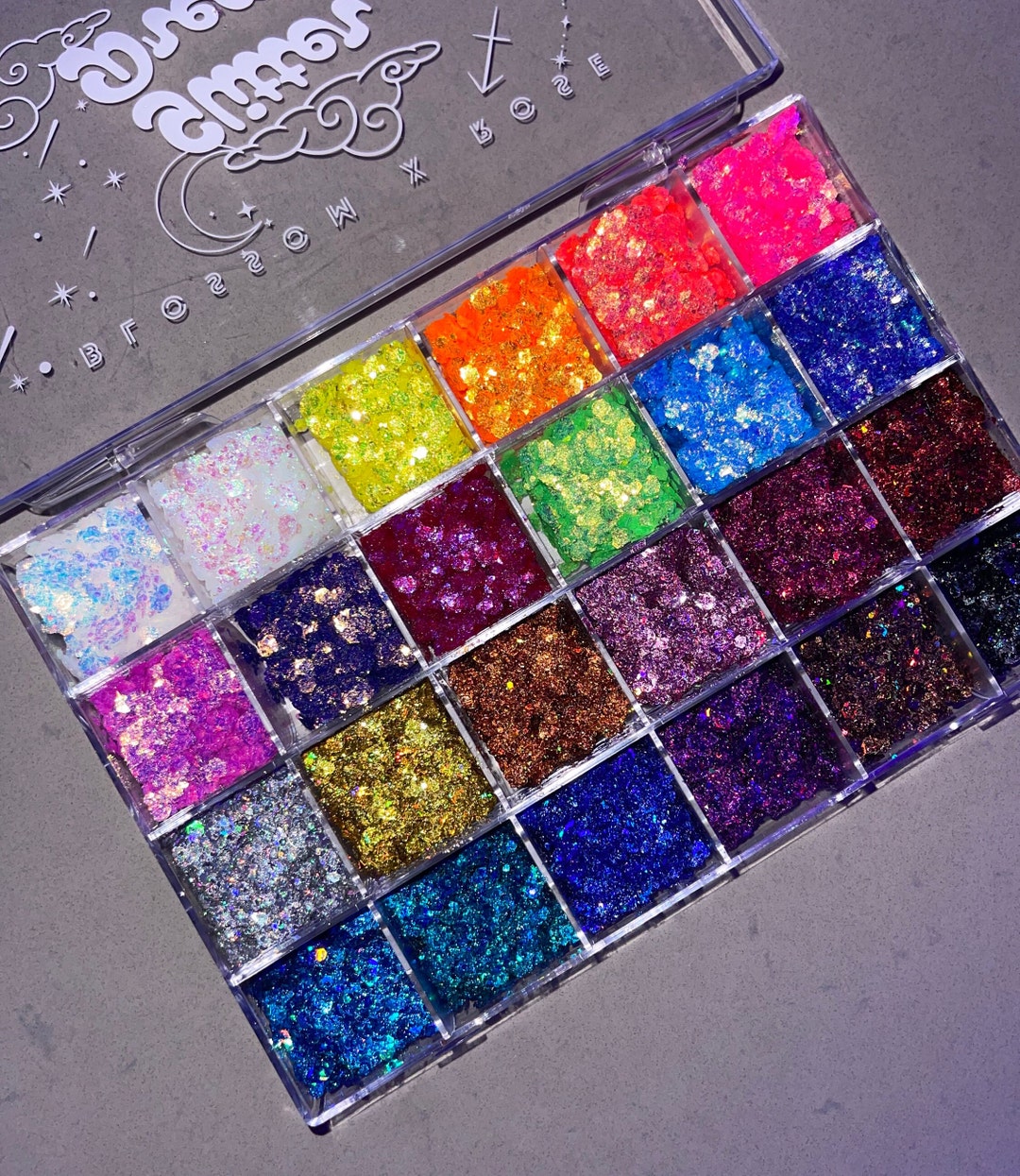 Glitter Palette With 24 Makeup Glitter Gels - Etsy