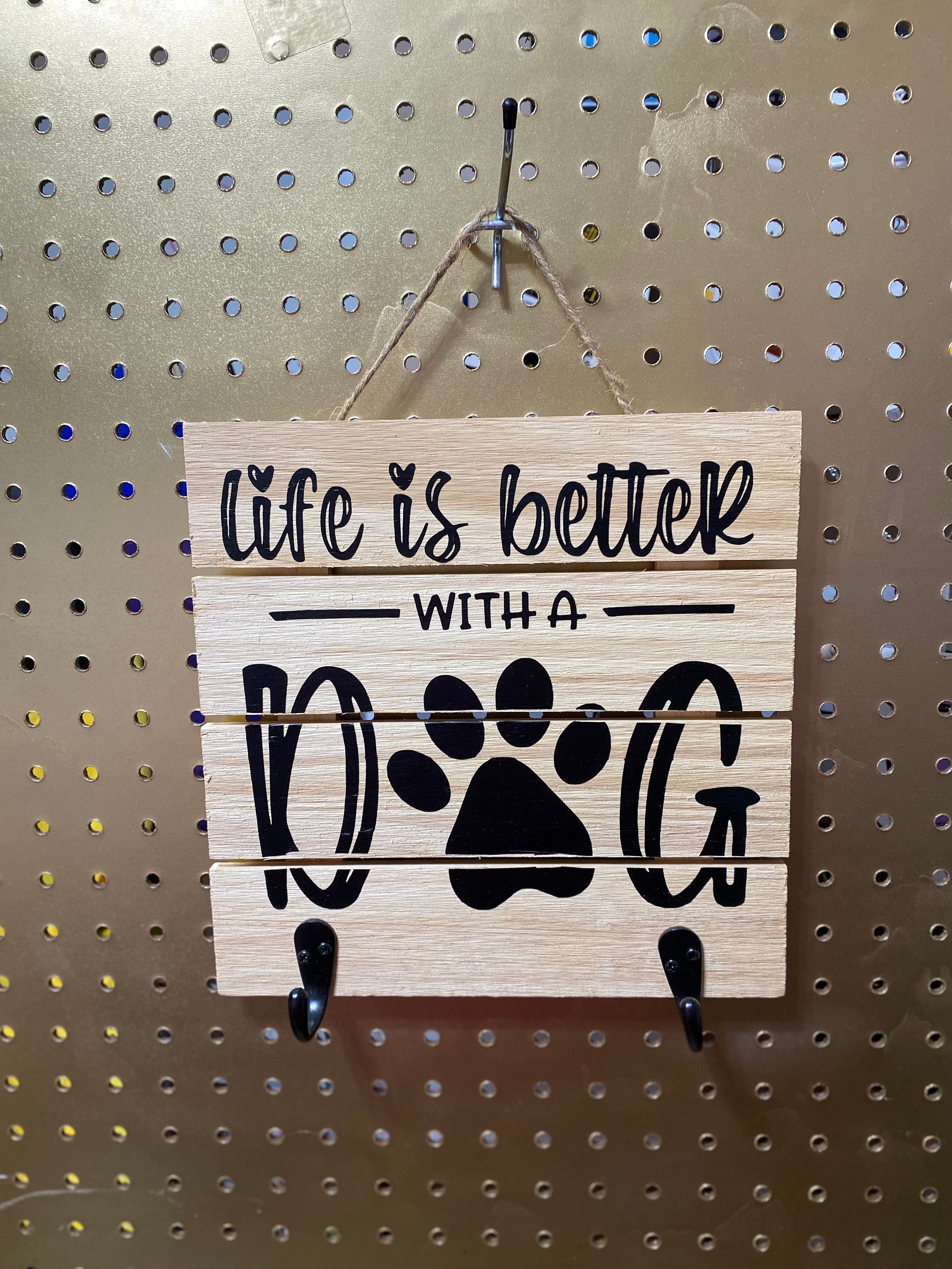 10" Square Wood Pallet Plaque Dog Sign With Two Hooks - Etsy