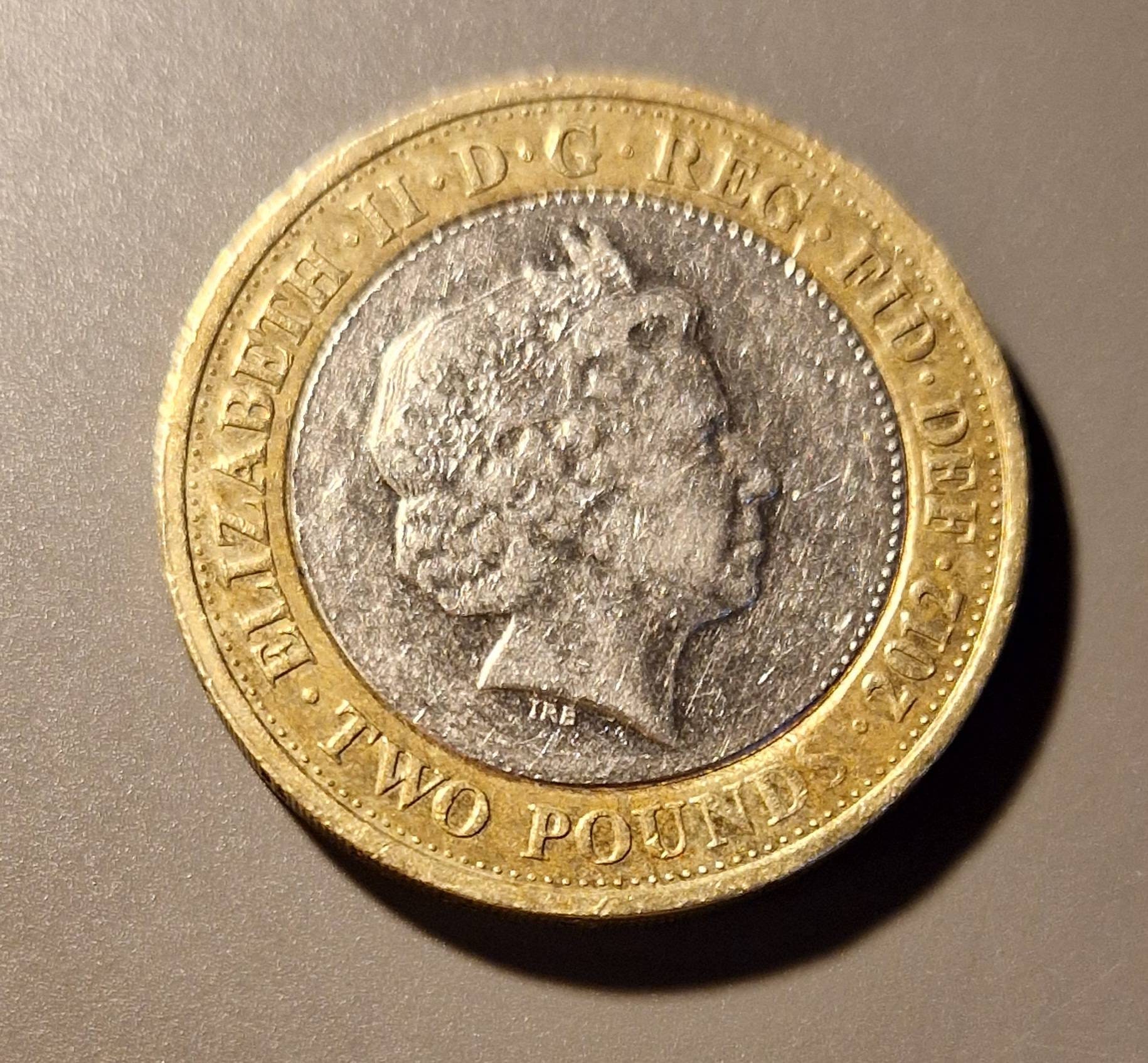 Charles Dickens, 1870, 2012 British, Two Pound Coin Queen Elizabeth II ...