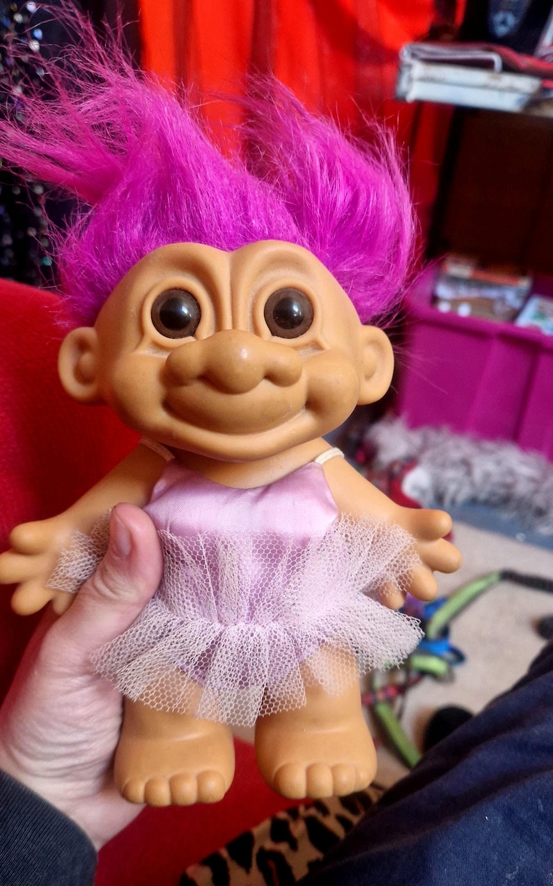 RARE Find. Original Vintage RUSS Troll Doll 7.5 Inch Purple Hair Berrie ...