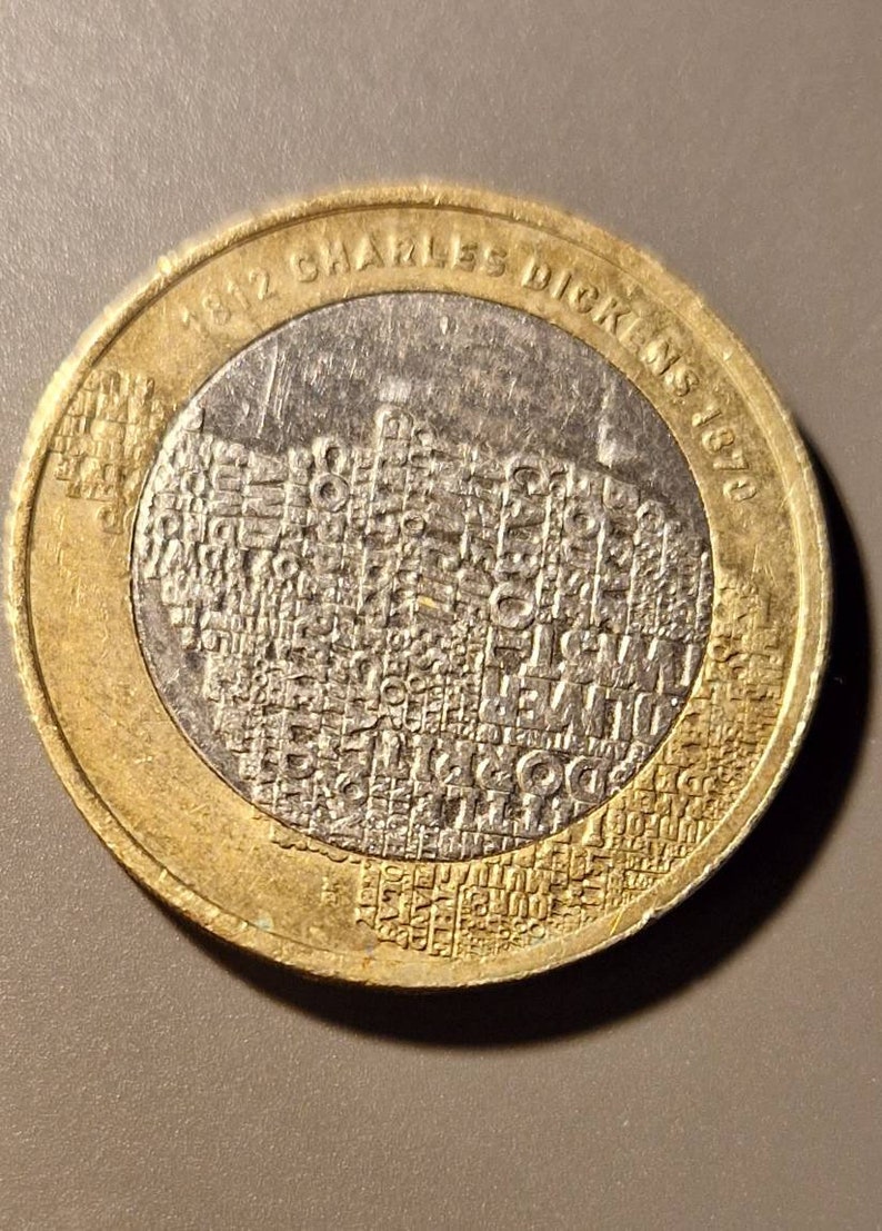 Charles Dickens, 1870, 2012 British, Two Pound Coin Queen Elizabeth II ...