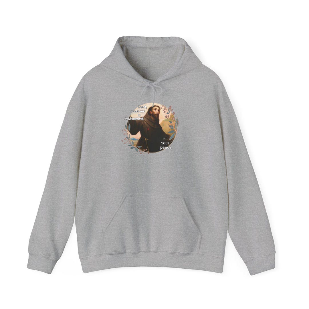 Catholic Saint Hoodie - St. Francis Quote - Unisex Heavy Blend™ Hooded ...