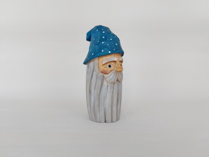 Wood Carved Wizard Figurine Wooden Home Decor Hand Carved - Etsy