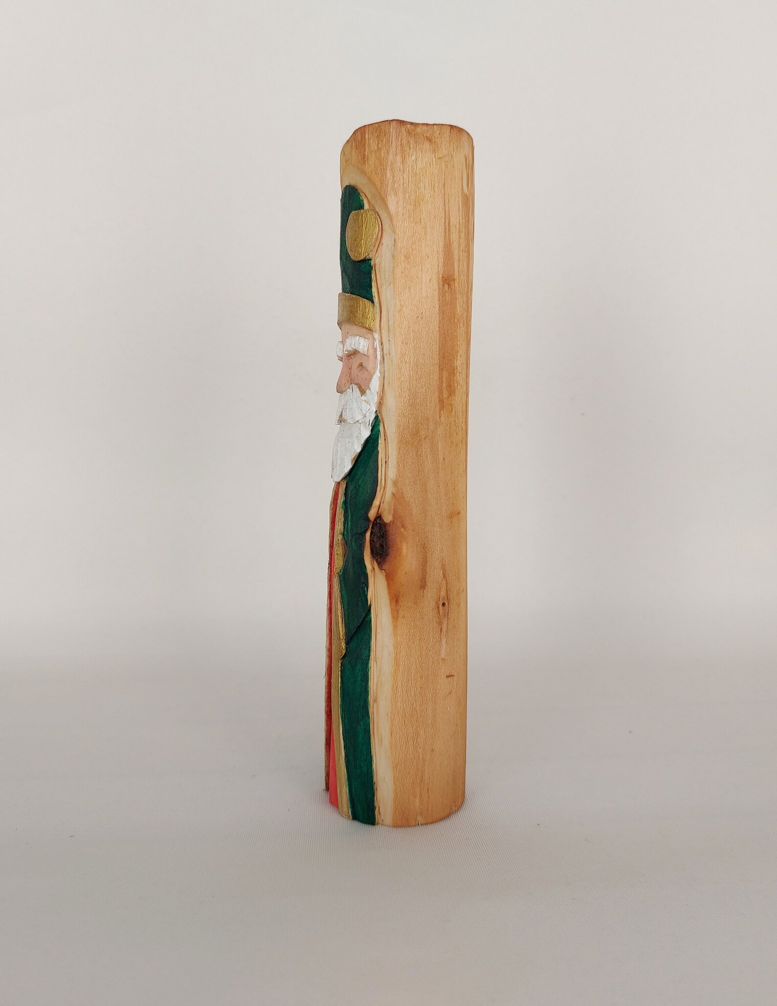 Wood Carved Santa Figurine, Wooden Santa Home Decor, Hand Carved ...