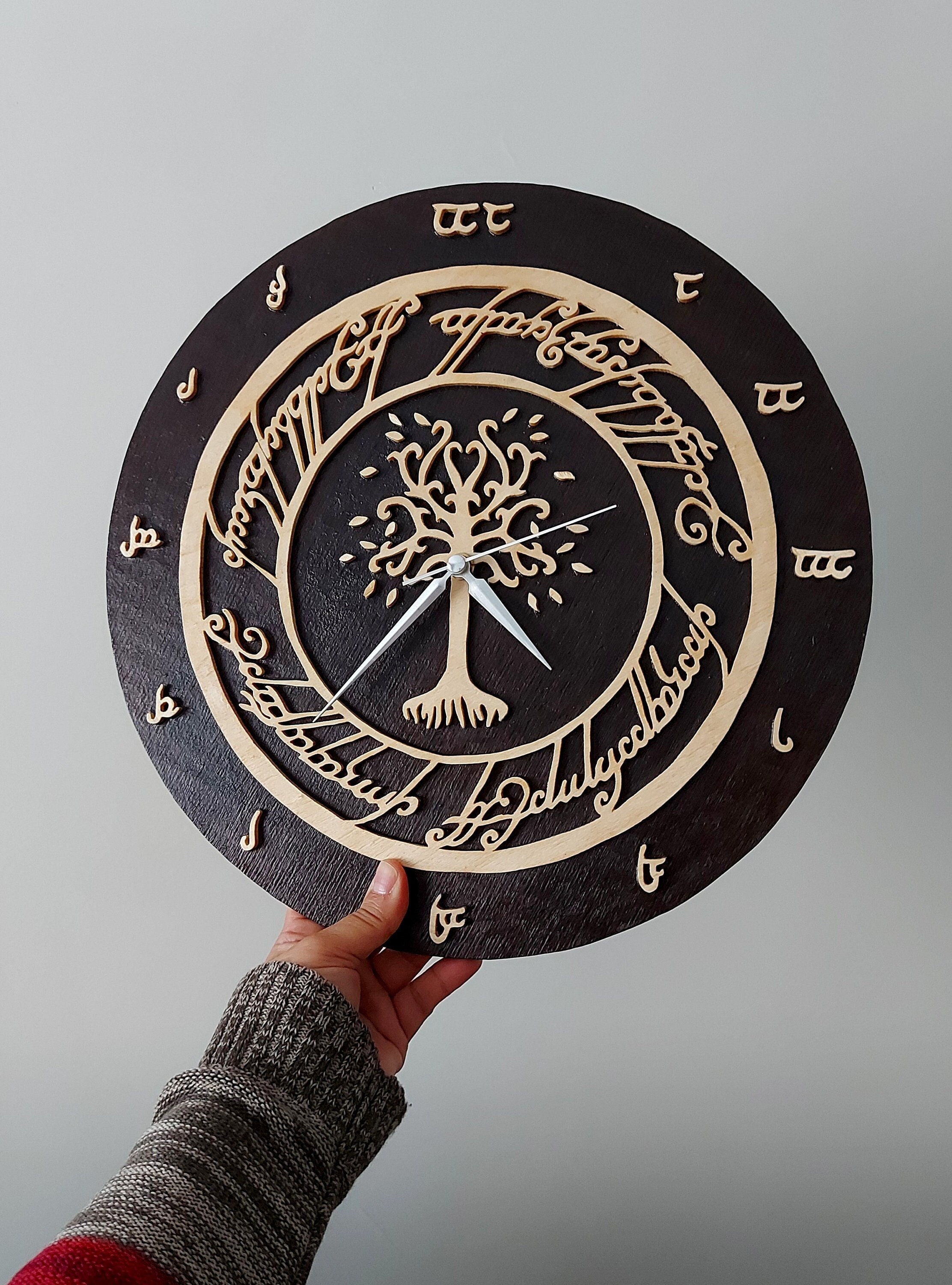 The Lord of the Rings Wall Clock, Wooden LOTR Home Decor, Gandalf ...