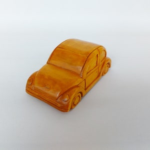 Wood Carved Car Figurine, Wooden Car Home Decor, Hand Carved Car Statue ...