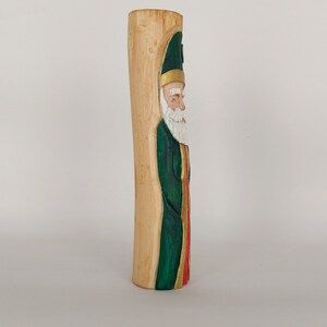 Wood Carved Santa Figurine, Wooden Santa Home Decor, Hand Carved ...