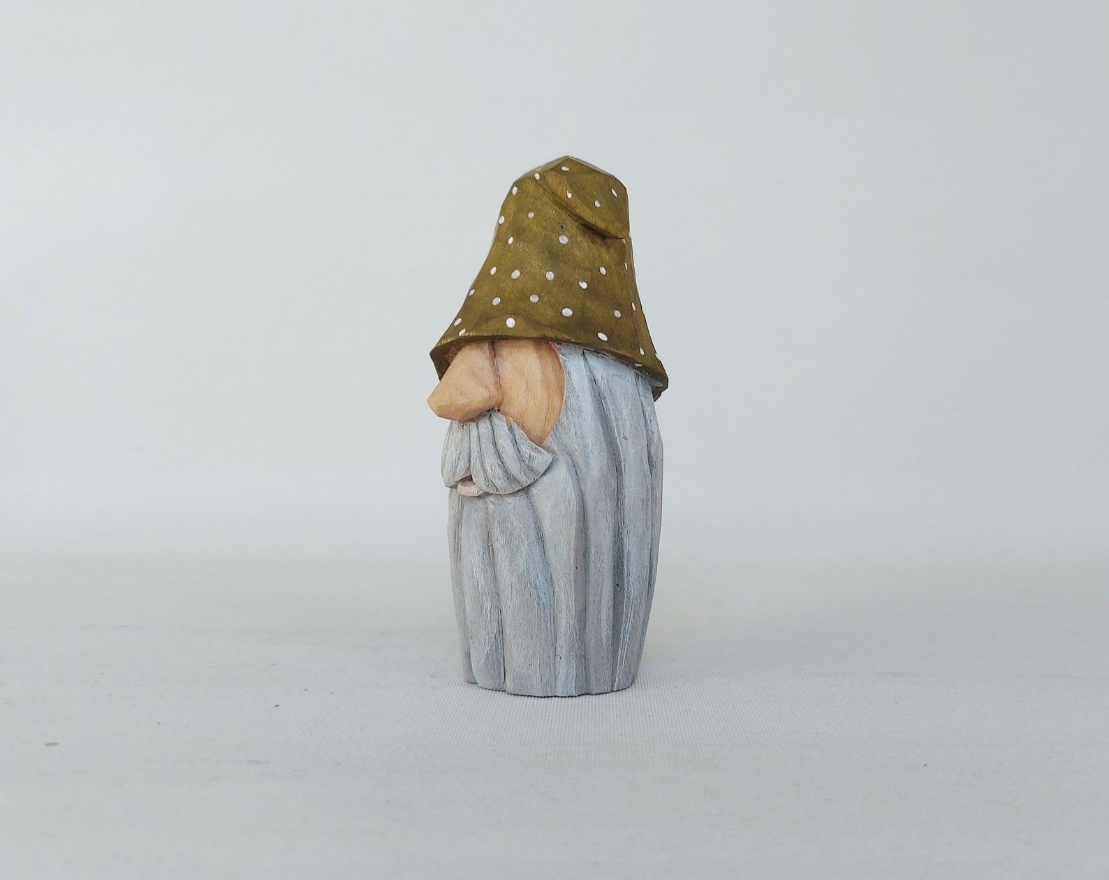 Wood Carved Wizard Figurine, Wooden Home Decor, Hand Carved Santa ...
