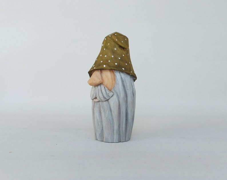 Wood Carved Wizard Figurine, Wooden Home Decor, Hand Carved Santa ...