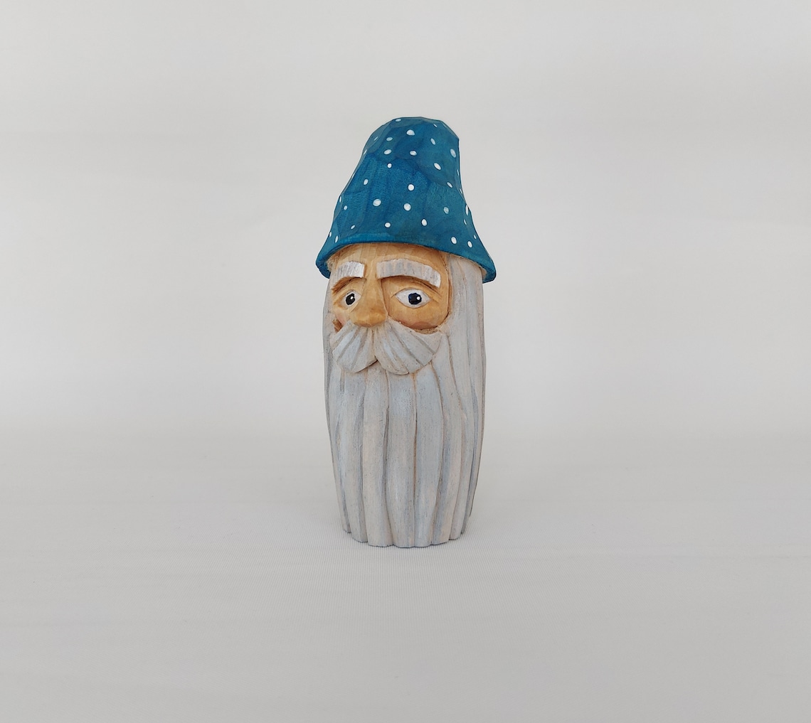 Wood Carved Wizard Figurine Wooden Home Decor Hand Carved - Etsy