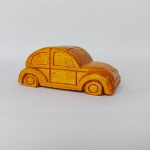 Wood Carved Car Figurine, Wooden Car Home Decor, Hand Carved Car Statue ...