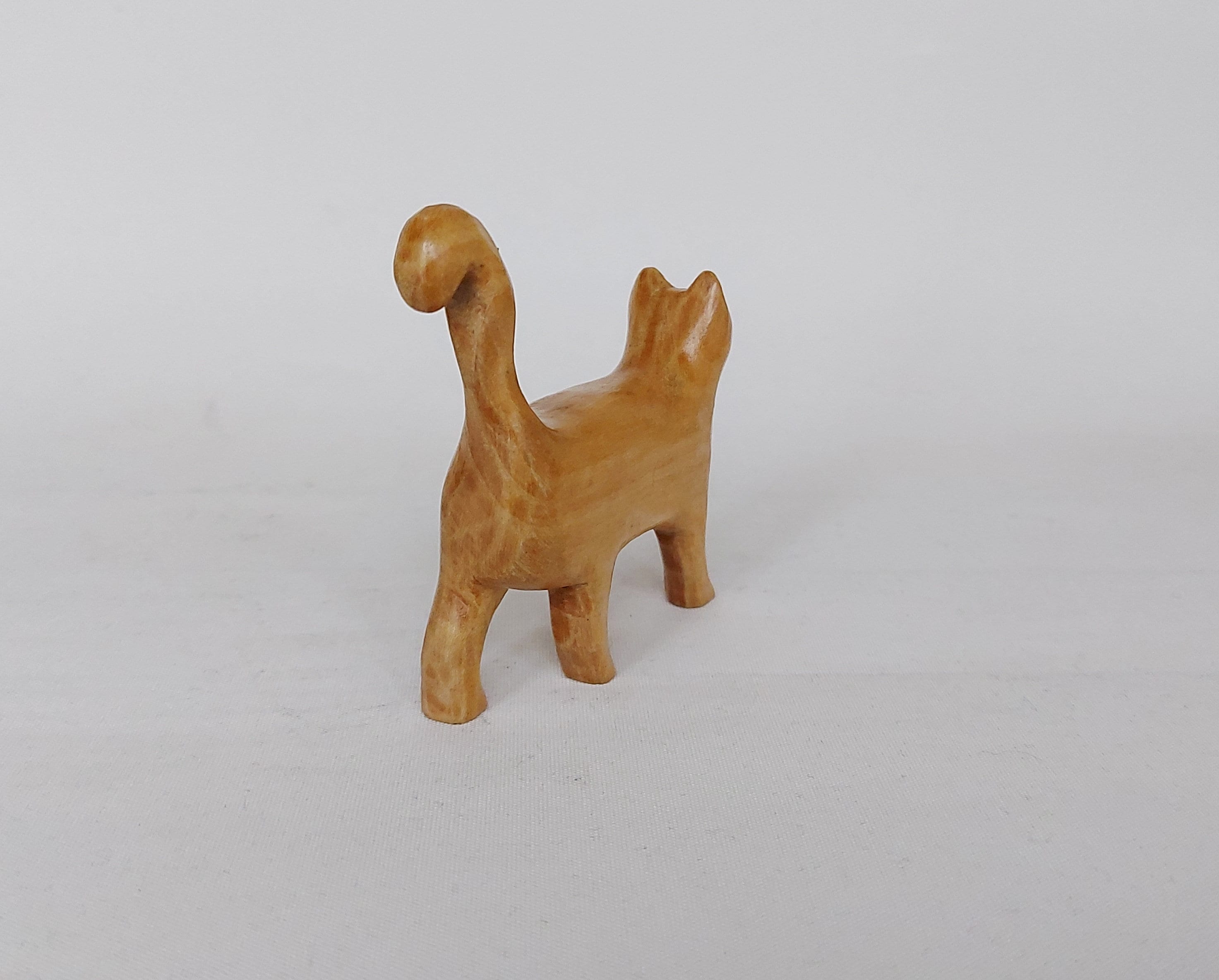 Wooden Cat Figurine, Wood Carved Statue, Cat Home Decor, Wooden Animal ...