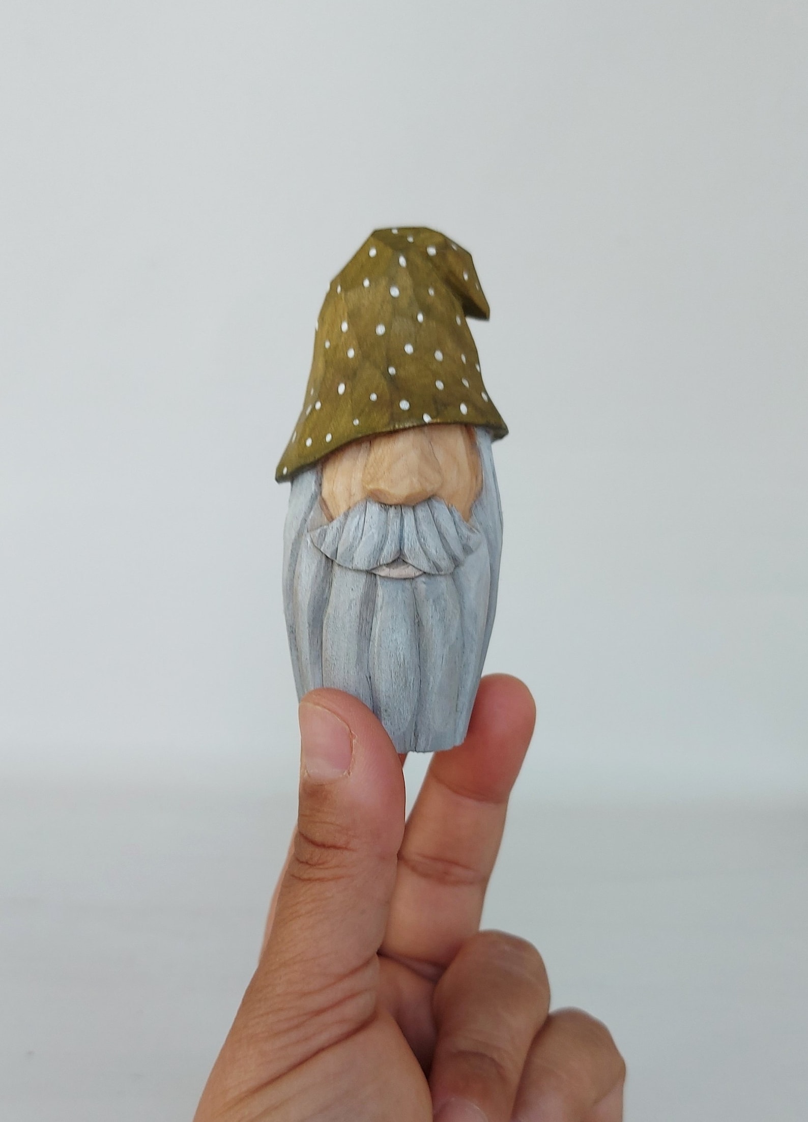 Wood Carved Wizard Figurine, Wooden Home Decor, Hand Carved Santa ...