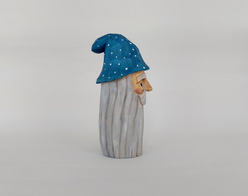 Wood Carved Wizard Figurine Wooden Home Decor Hand Carved - Etsy