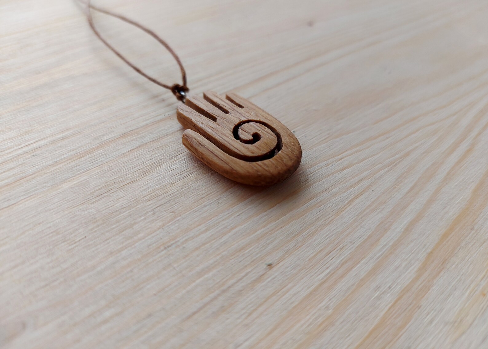 Wood Carved Healing Hand Necklace, Wooden Healing Hand Pendant, Hand ...