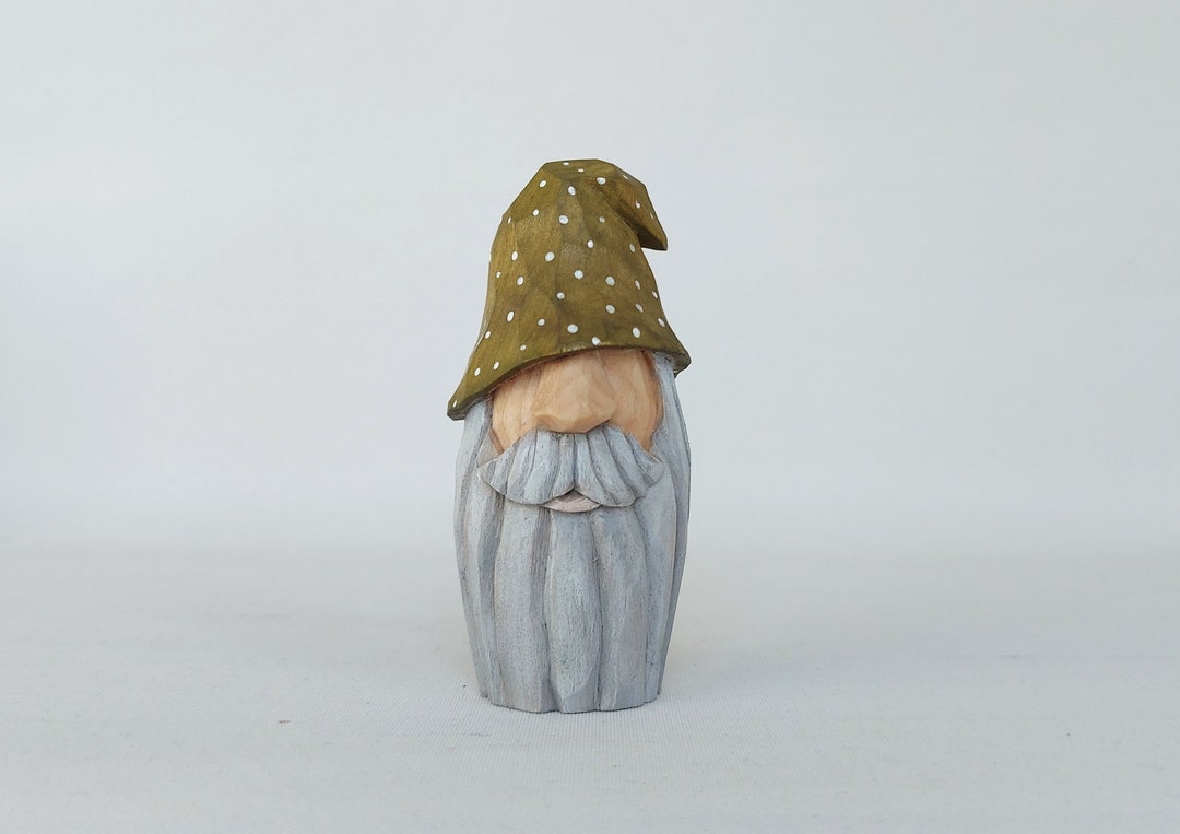 Wood Carved Wizard Figurine, Wooden Home Decor, Hand Carved Santa ...