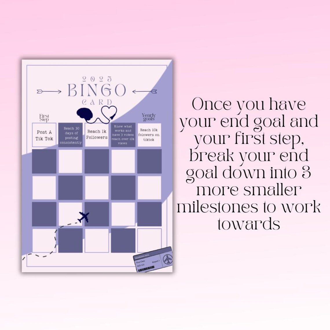 2025 Goal Setting Bingo Card | Vision Board | 2025 Bingo | New Year ...