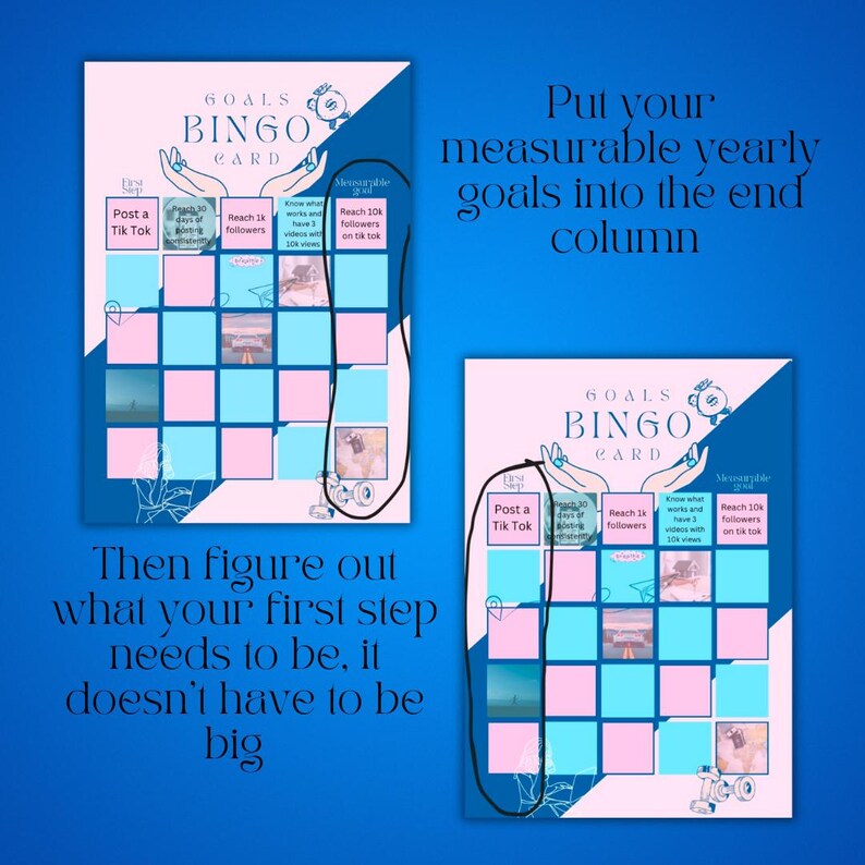 2025 Goal Setting Bingo Card | Vision Board | 2025 Bingo | New Year ...