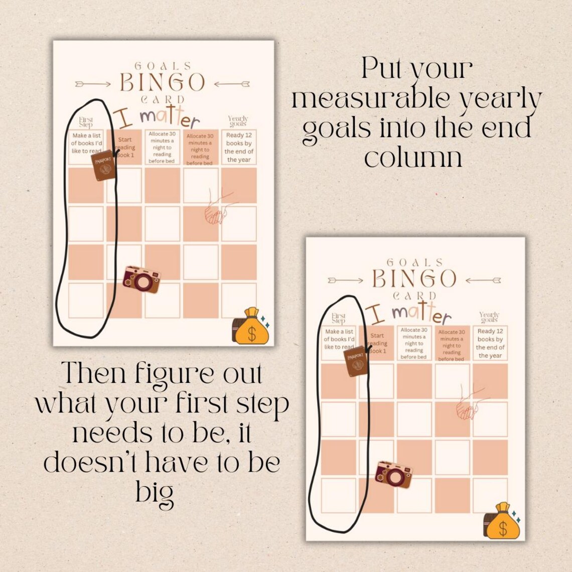 2025 Goal Setting Bingo Card | Vision Board | 2025 Bingo | New Year ...