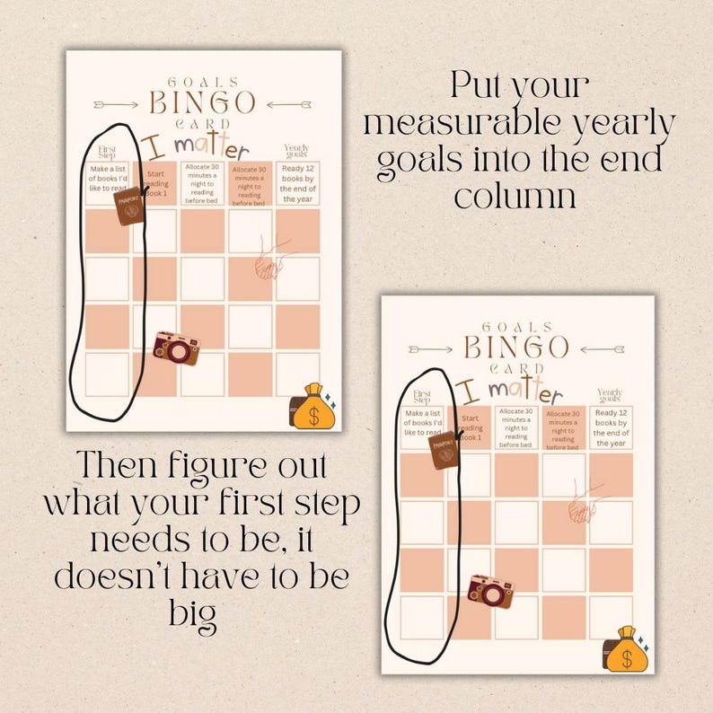 2025 Goal Setting Bingo Card | Vision Board | 2025 Bingo | New Year ...