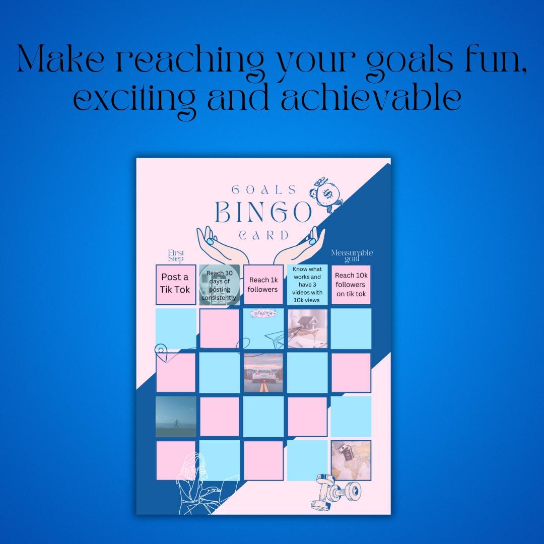 2025 Goal Setting Bingo Card | Vision Board | 2025 Bingo | New Year ...