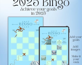2025 Goal Setting Bingo Card Vision Board 2025 Bingo New Year ...