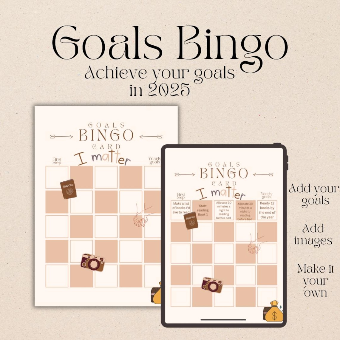 2025 Goal Setting Bingo Card | Vision Board | 2025 Bingo | New Year ...