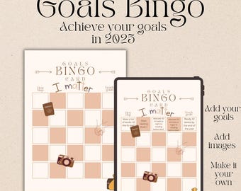 2025 Goal Setting Bingo Card | Vision Board | 2025 Bingo | New Year ...