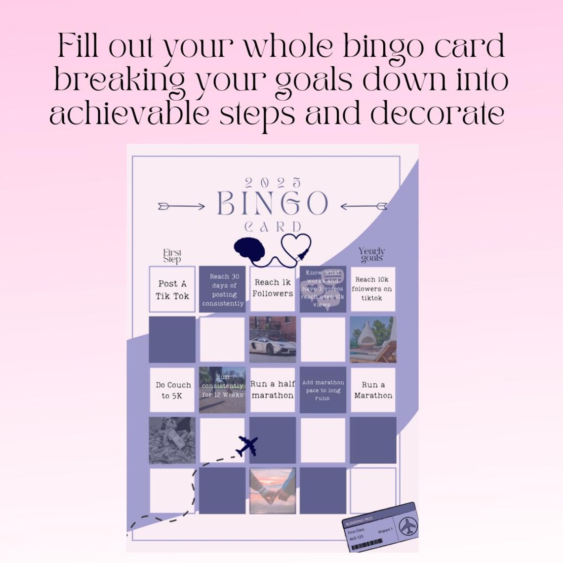 2025 Goal Setting Bingo Card | Vision Board | 2025 Bingo | New Year ...