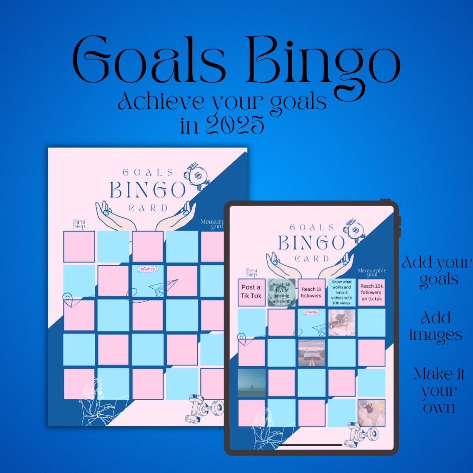 2025 Goal Setting Bingo Card | Vision Board | 2025 Bingo | New Year ...