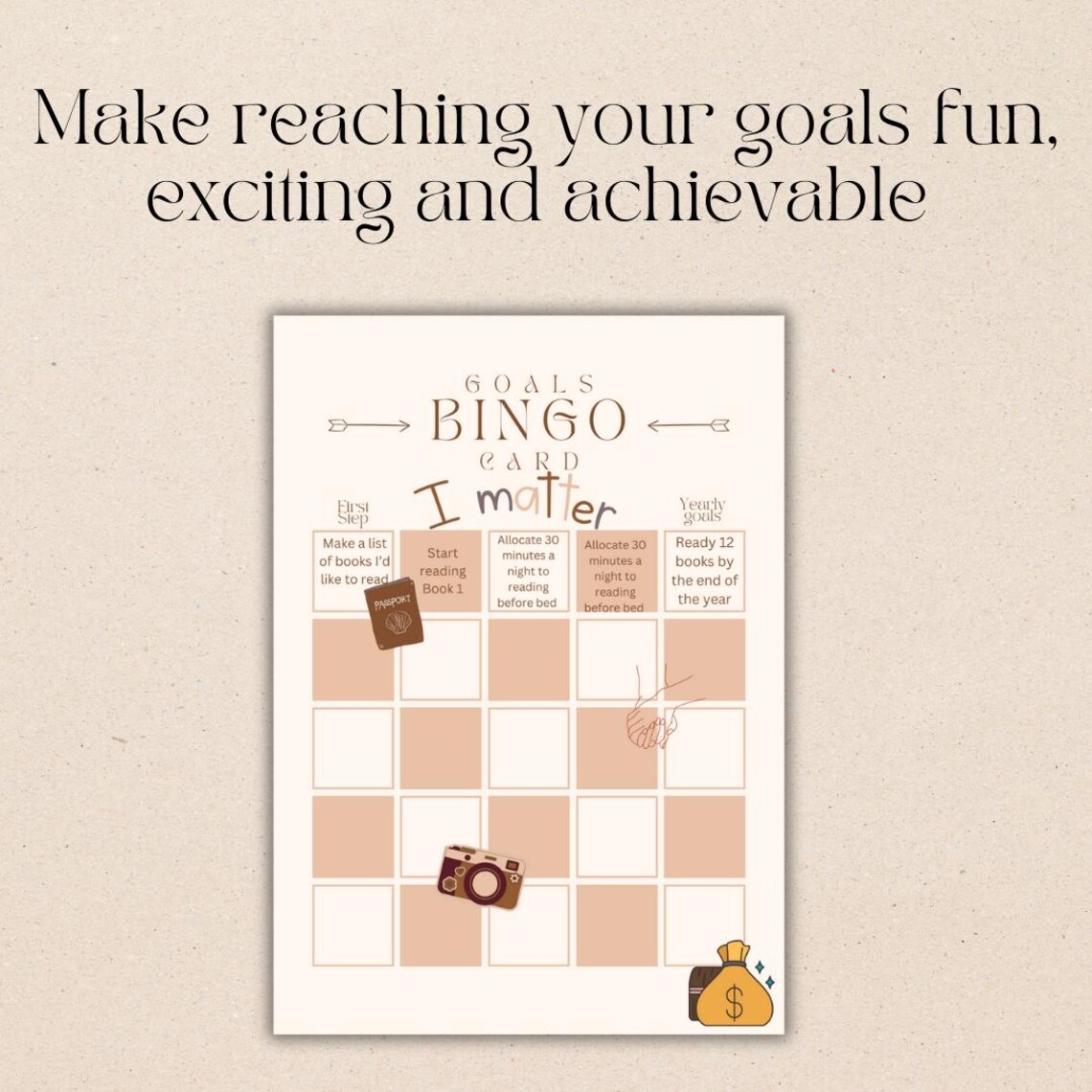 2025 Goal Setting Bingo Card | Vision Board | 2025 Bingo | New Year ...
