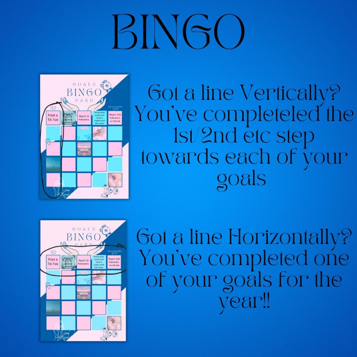 2025 Goal Setting Bingo Card | Vision Board | 2025 Bingo | New Year ...