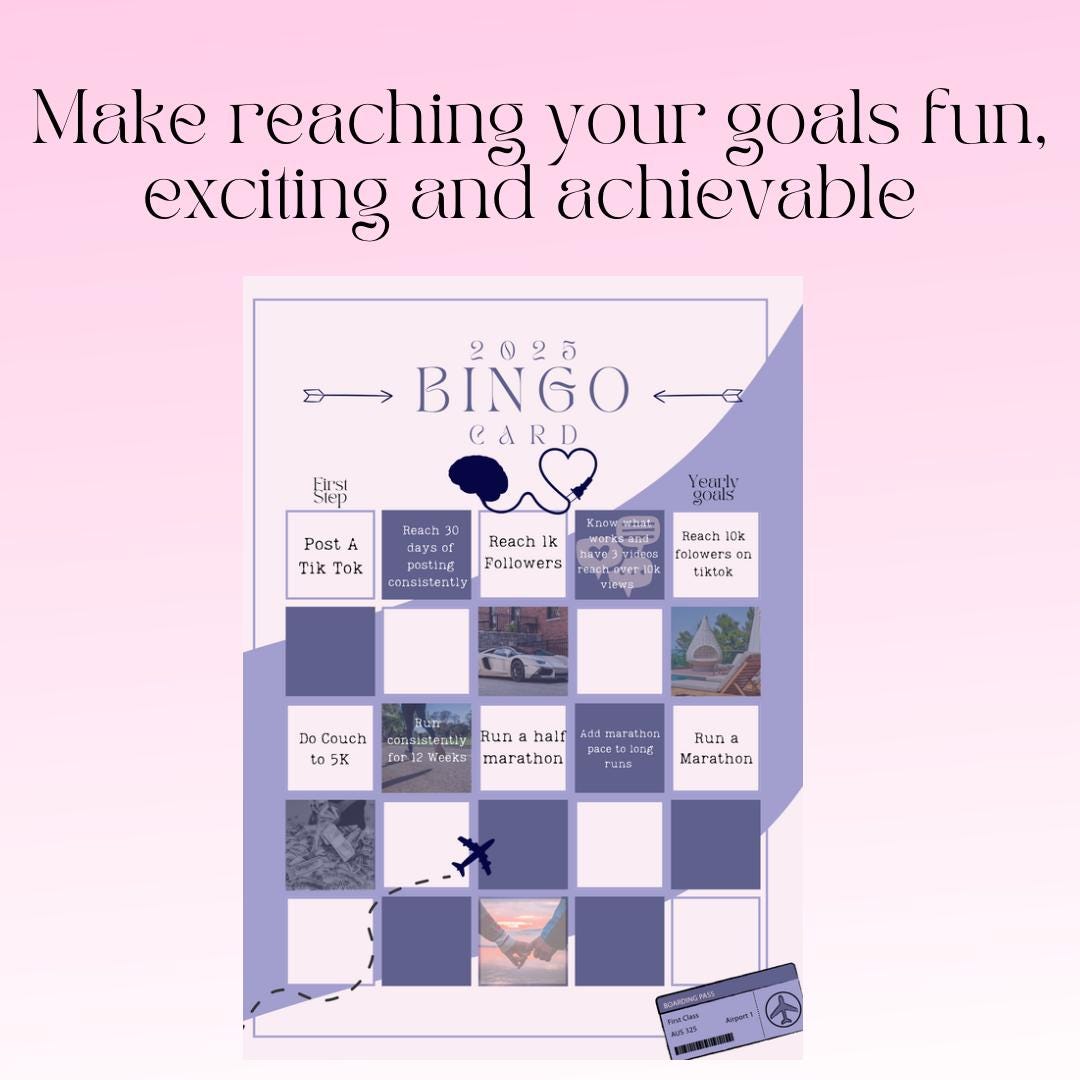 2025 Goal Setting Bingo Card | Vision Board | 2025 Bingo | New Year ...
