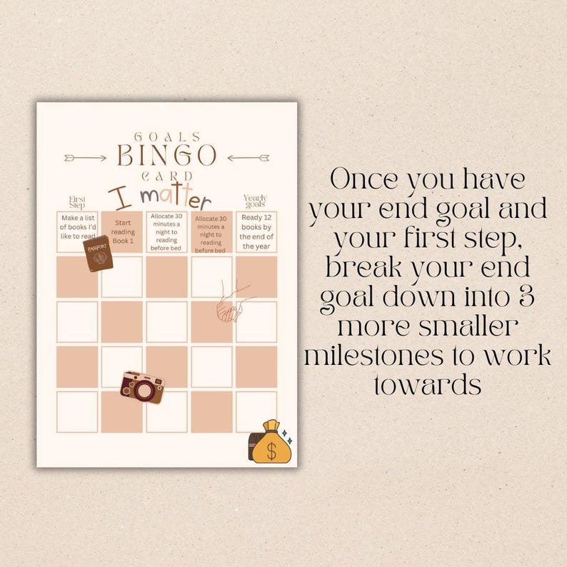 2025 Goal Setting Bingo Card | Vision Board | 2025 Bingo | New Year ...