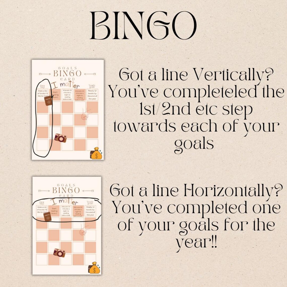 2025 Goal Setting Bingo Card | Vision Board | 2025 Bingo | New Year ...