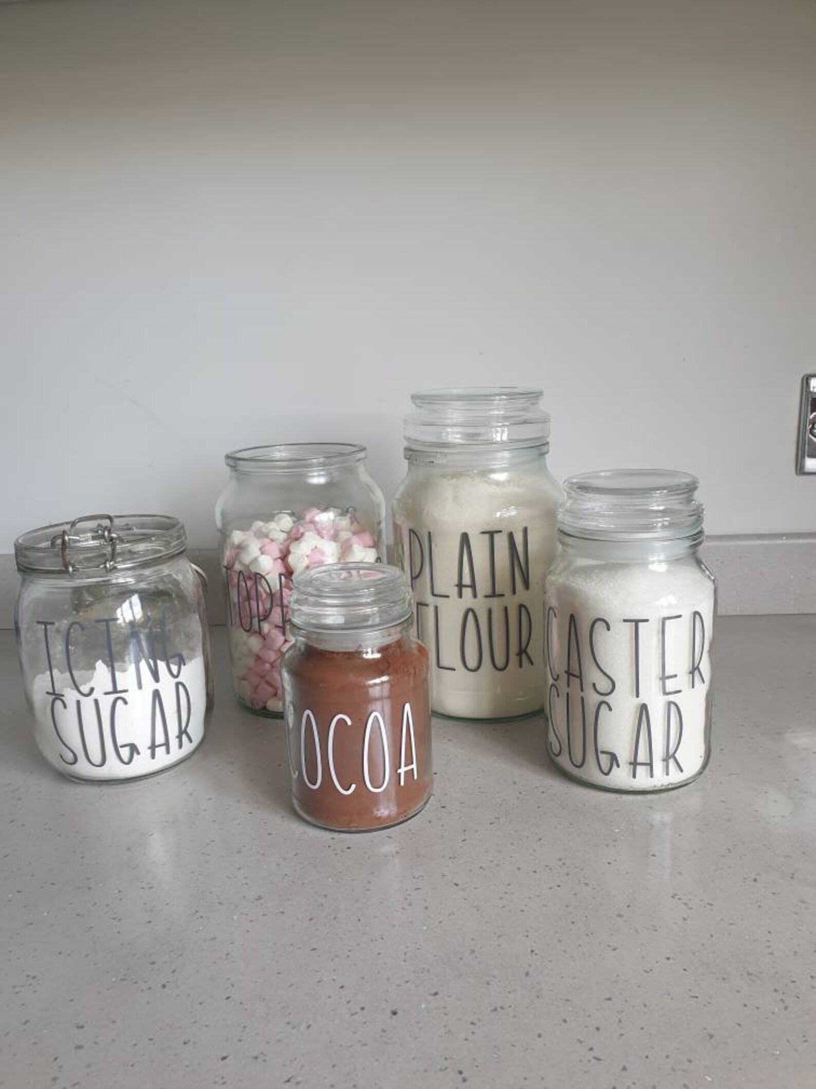 Tea coffee sugar jar labels Beverage pack vinyl labels. | Etsy