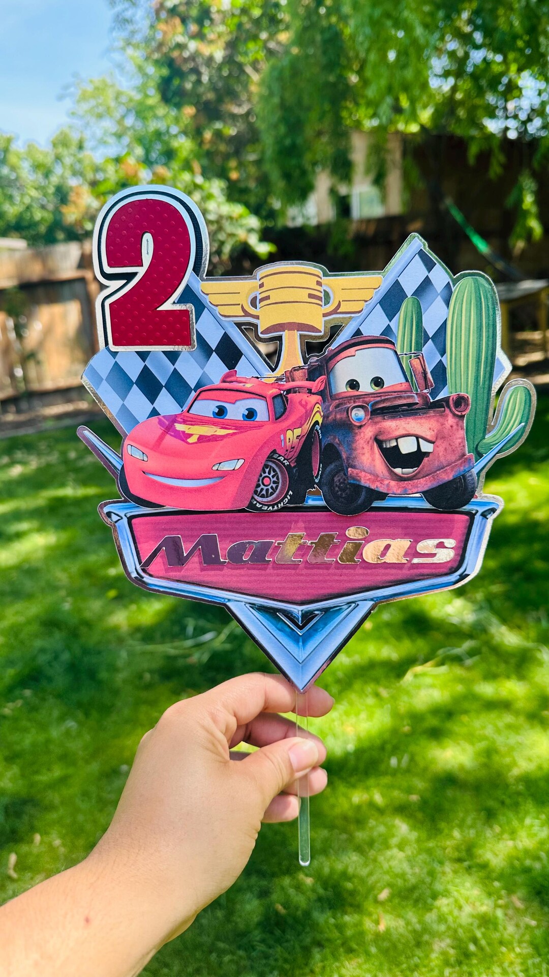 Cars Cake Topper, Mcqueen Mate Cake Topper Party - Etsy