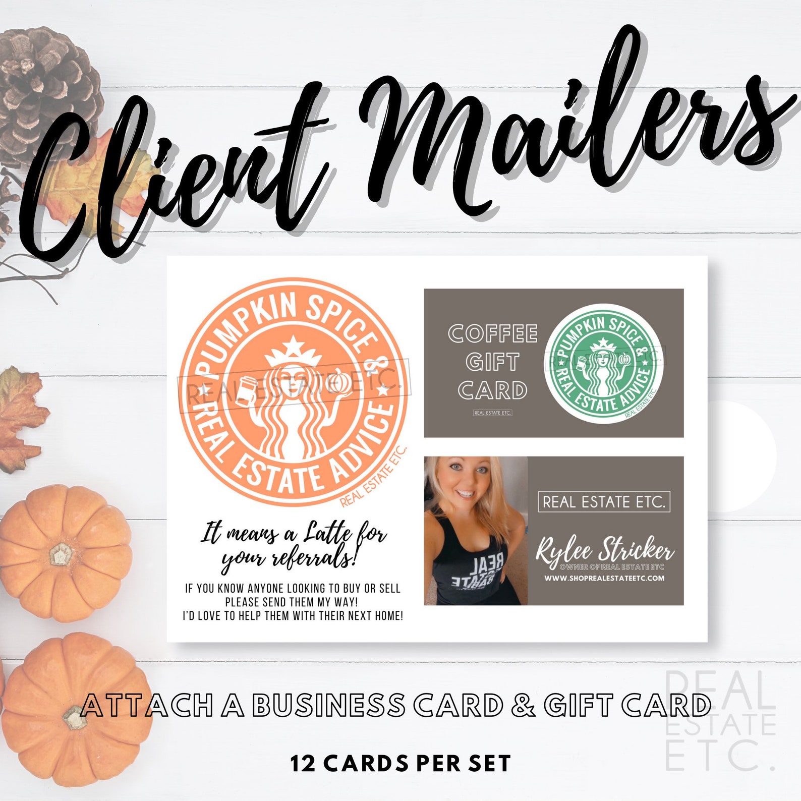 Real Estate Client Pop by Cards - Pumpkin Spice | Coffee Mailers - Etsy